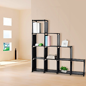 Skatolly Storage Organizer Rack, 10- Cube DIY Plastic Modular Storage Shelves, Closet Organizer Shelving Storage Cabinet for Bedroom Living Room Office