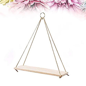 Cabilock 2 Pcs Rustic Floating Wall Shelves Wall Mounted Wood Shelf Spice Rack Flower Pot Sundries Organizer for Bathroom Office Laundry Kitchen S