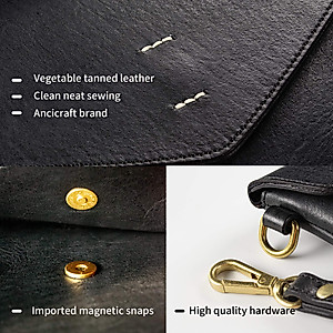 Ancicraft Wristlet for Women Leather Purse Wallet Envelope Clutch Handbags Black