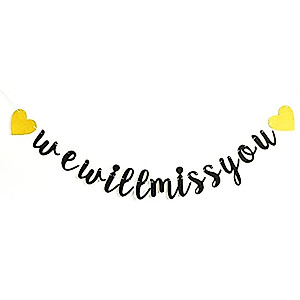 Glitter We Will Miss You Bunting Banner for Valentine's Day Going Away Party Goodbye Retirement Party Decorations-Graduation Party Farewell Party Decorations Supplies