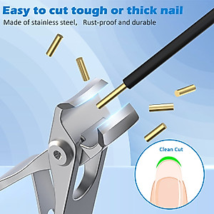 3pcs Nail Clippers Set, GLAMFIELDS Extra long Slanted Edge Fingernail Clipper Leather Case Packed Good Gift, 17mm Ultra Wide Jaw Opening Nail Cutter Toenail Clippers for Men Women Seniors Thick Nails