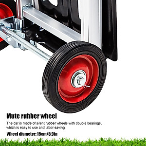 Foldable Trolley Hand Truck Adjustable Dolly Cart for Moving, 330lbs Heavy Duty Luggage Cart Mini Cart for Home Office Travel