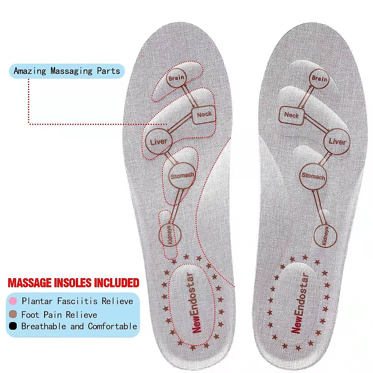 NewEndostar Women's Fashion Sneakers,Vibration Height Increase Shoes Lightweight Comfortable Casual Skateboarding Walking Shoes Black 8