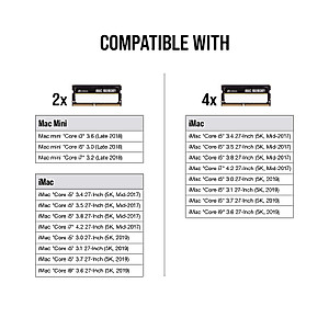 CORSAIR Mac Memory 64GB (2 x 32GB) DDR4 2666MHz C18 Memory Kit