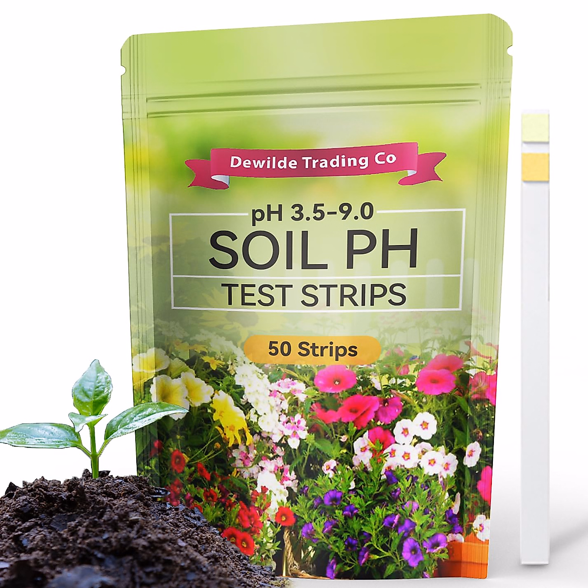 Soil pH Paper Test Kit – 50 Tester Strips (3.5-9 Range) – Use for Testing Garden Home Lawn Grass Vegetable Gardening Dirt Yard Compost Outdoor and Indoor Plants…