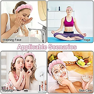 IGIGRING Spa Headband for Women, Sponge Spa Headband for Washing Face, Skincare Headbands for Face Washing, Makeup Removal, Shower, Skincare, Terry Towel Cloth Fabric Head Band (White)