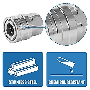 JOEJET 1/4" Pressure Washer Quick Connect Fittings-Stainless Steel Pressure Washer Adapter-1/4" Quick Disconnect Socket to 1/4" NPT Female Coupler-5000 PSI