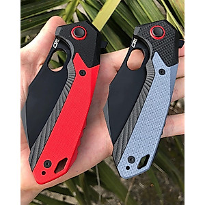 CJRB Folding Pocket Knife Caldera (J1923) AR-RPM9 Powder Steel Blue G10 Handle for Men EDC Camping Hiking Outdoor