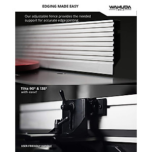 Wahuda Tools Jointer - 10-inch Benchtop Wood Jointer, Spiral Cutterhead Portable Jointer, Cast Iron Tables w/Pull Out Extensions, 4-Sided Carbide Tips & 12amp Motor, Woodworking Tools (50110CC-WHD)