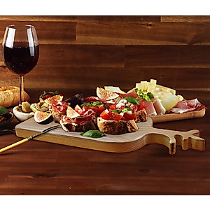 Cubicity JSC Rectangular Wood Tray with Tree Shape Handle 10 x 5.5 Inch, Kitchen Serving Plate Service Tableware Serveware Cheese Snack Platter Wooden Board Minimal Home Décor, Light Brown Ash Wood