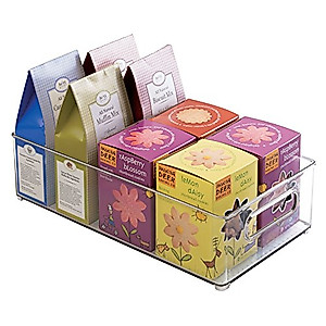 iDesign Plastic Portable Deep Storage Bin with Handles for Organizing Refrigerator, Freezer, Pantry, BPA-Free,8" x 4" x 14.5", Clear