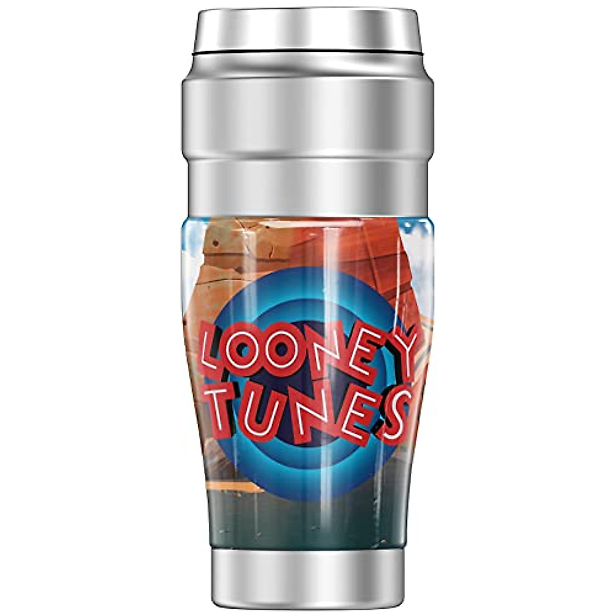 THERMOS Looney Tunes Road Runner And Wile E. Coyote STAINLESS KING Stainless Steel Travel Tumbler, Vacuum insulated & Double Wall, 16oz