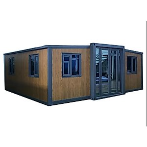 Expo Groups Portable 19x20 Ft Expandable Prefabricated Home 3+ bedrooms – Ideal for Hotels, Offices, Guard Houses, Shops, Villas, Complete Restroom, Pre-Wired (13x20FT)