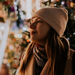 PFFY 2 PACKS Unisex Beanie Hats for Men and Women Knit Winter beanies Black+White