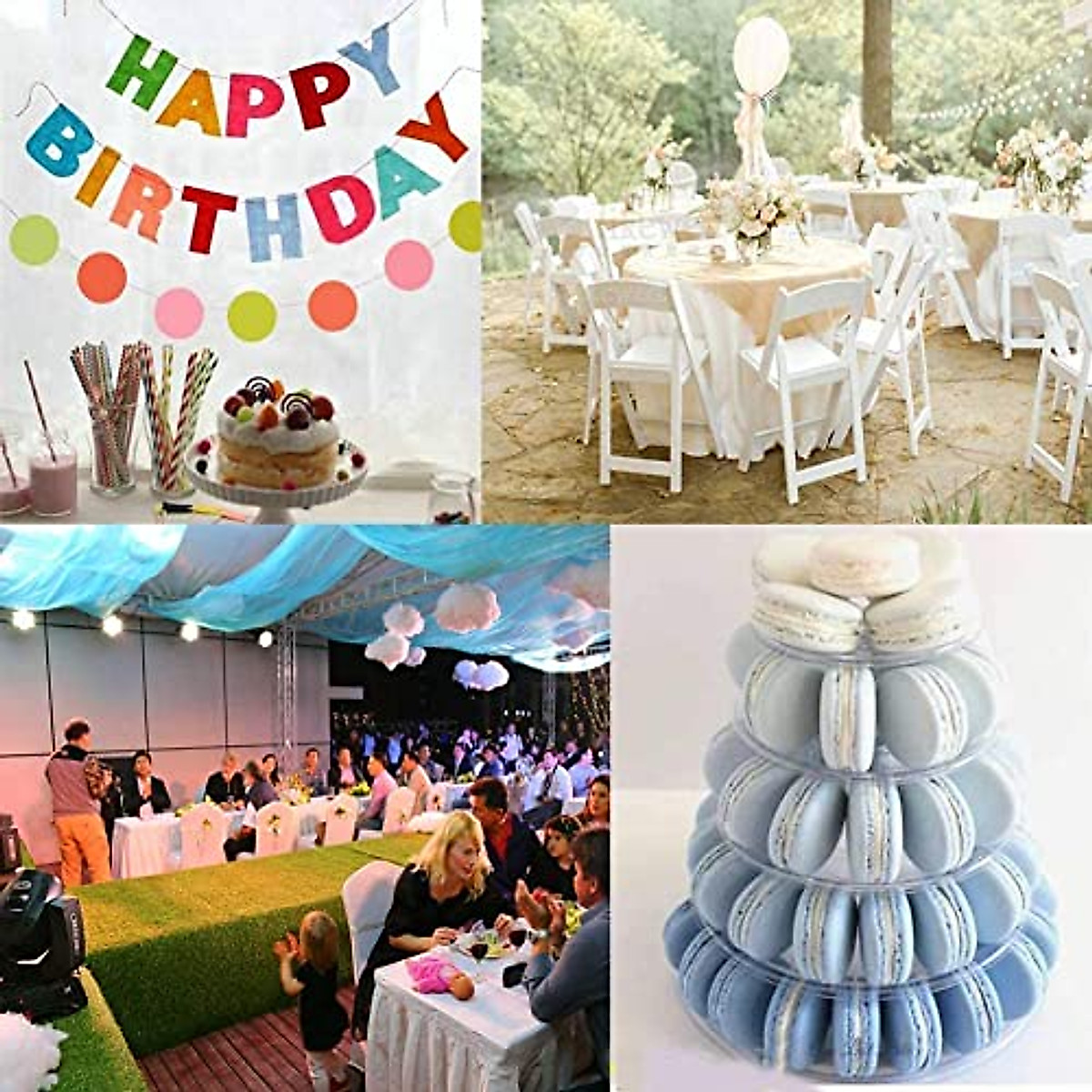 6 Tiers Round Macaron Tower Stand Cake Display Rack Cupcake Stand Desserts Display for Wedding Birthday Decor