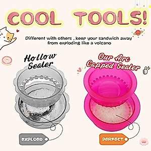 darsun Sandwich Cutter and Sealer, 5 PCS Sandwich Cutter for Kids, Decruster Sandwich Maker, Sandwich Press Crimper DIY Jelly Crustless Sandwich Bread Pie Cookie Cutter for Children Boys Girls