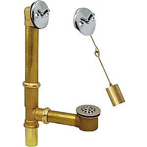 Fine Fixtures Bathtub Shower Drain - 20 Gauge Brass Tubing, Trip Lever Overflow Assembly Tub Drain Kit