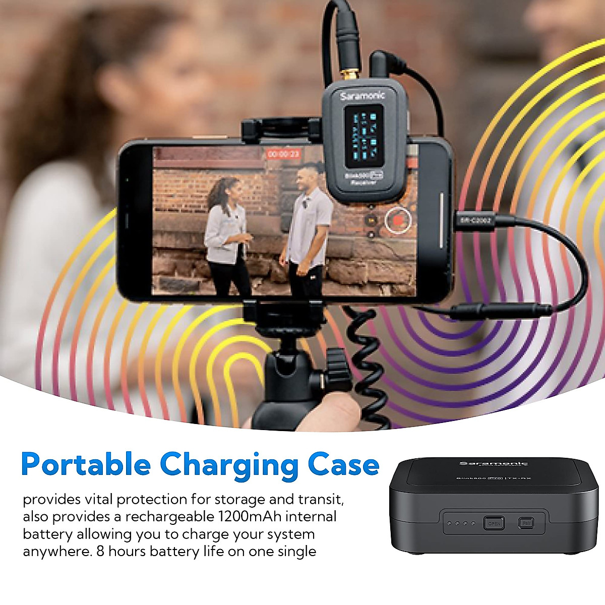 Wireless Handheld Microphone Holder, Saramonic Blink500 PRO HM Mic Stand for Blink500 PRO B1/B2/B3/B4/B5/B6 Transmitter Interview, Report Film, Stage, Speaker, Amplifier, Mixer, iPhone, Camera, Laptop