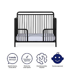 Baby Relax Juniper Metal Toddler Guardrail, Matte Black