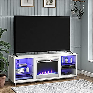 Ameriwood Home Fireplace TV Stand for TVs up to 70", White