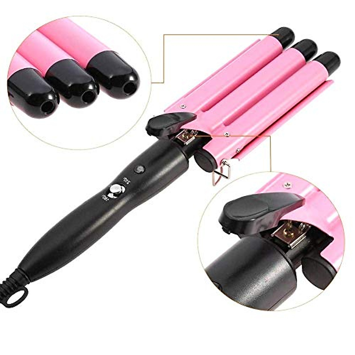 Hair Curling Iron 1 inch 3 Barrel Hair Crimper Ceramic Two Gear Temperature Control Hair Waving Styling Tools