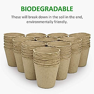 GROWNEER 30 Packs 4 Inch Peat Pots Plant Starters for Seedling with 15 Pcs Plant Labels, Biodegradable Herb Seed Starter Pots Kits, Garden Germination Nursery Pot