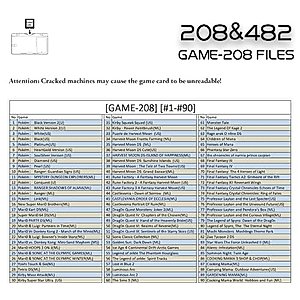 208 and 482 in 1 Game Card, Super Combo Game Cartridge Suitable for Various Types of Game Consoles