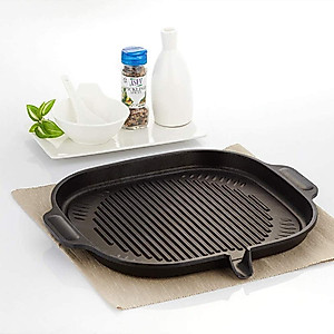 UPIT Korean BBQ Grill Pan - Induction Stovetop Compatible Aluminum Nonstick Indoor Skillet Portable Plate with Grease Draining Spout, 13-inch