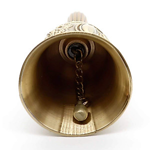 Hand Bell, Uspacific Metal Held Dinner Bell Brass Jingle Call Bell for School Church Adults Classroom Wedding Decorative (2pattern)