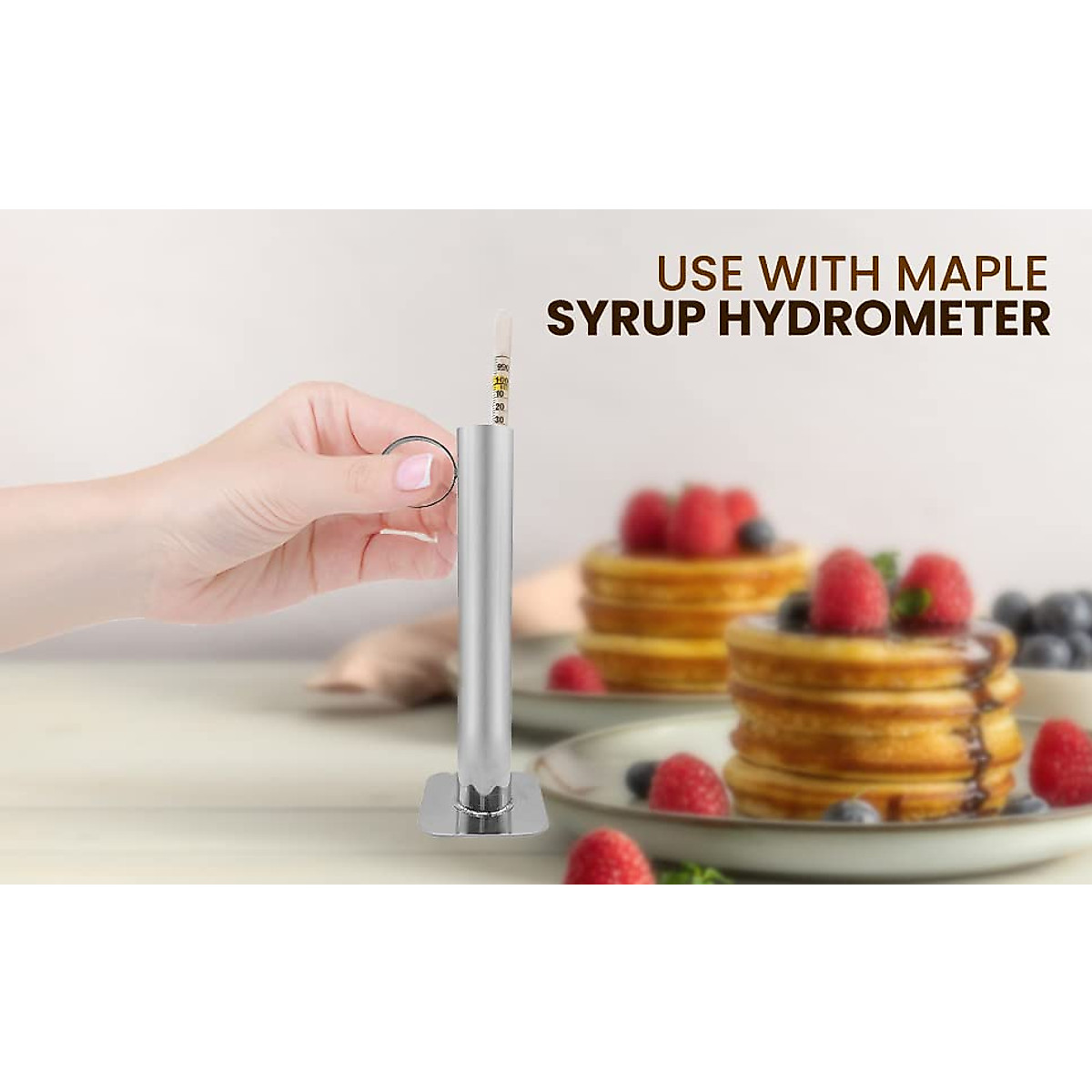 Maple Syrup Hydrometer Test Cup - 8 Inch Tree Tapping Hydrometer Test Cup Kit -Maple Sugaring Equipment - Stainless Steel Hydrometer Test Jar - Maple Sugaring Starter Kit - Tree Tapping Kit