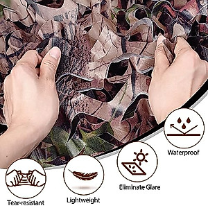 Yeacool Camo Netting Camouflage Netting Camo Blind Army Net Sunshade Mesh for Hunting Military Decorations Party Shooting (Camo Bionic Leaves, 32.8ftx5ft, 10m*1.5m)