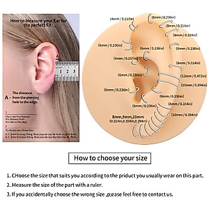 VOJO G23 Titanium 16G Cartilage Septum Hoop Piercing Jewelry Double Row Plated CZ Beads Conch Nose Rings Tragus for Women Men (12mm/0.472in, CZ Silver)