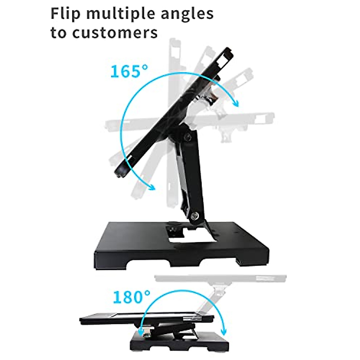 CarrieCathy Desktop Wall Mount Anti-Theft Security Kiosk POS Stand Holder Enclosure for 10.2" 2021 iPad 9th Gen 2020 iPad 8th Gen 2019 iPad 7th Gen, Flip & 360° Swivel Design