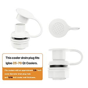 Cooler Drain Plug Replacement for Igloo Cooler, Cooler Triple Snap Drain Plug for Igloo Ice Chest, Cooler Replacement Parts Drain Plug