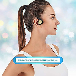 LonFine Air Open Ear Wireless Bone Conduction Headphones, Built-in Microphones Lightweight Sweat Resistant Bluetooth Headsets for Running Cycling Hiking & Outdoor Calls, Painless Wearing