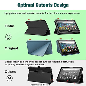 Fintie Case for All-New Amazon Fire HD 8 and Fire HD 8 Plus Tablet (10th Generation, 2020 Release) - [Flex Stand] Premium Vegan Leather Multi-Angle Folio Cover with Auto Sleep Wake, Shades of Blue