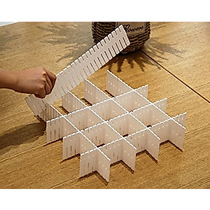 ESTAY DIY Plastic Drawer Dividers 8 Pcs Dresser Kitchen Office Drawer Organizer Accessories Underwear Tools Utensil Plastic Storage (White)