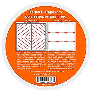 ALL FLOORING NOW Double Sided Tape Heavy Duty Carpet Tape 2in x 90ft For Carpet Tiles, Rug Tape, Vinyl Flooring, Indoor Outdoor Carpet, Grip Tape, Rug Tape Hardwood Floor Double Stick Tape Rug Gripper