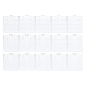 [15 Pack] 4-in-1 Unique AA Battery Storage Holder Kit with Reusable Stickers (45) Effective AA and AAA Battery Storage Organizer Battery Holder Cases