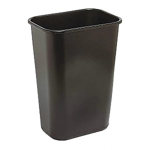 MDMprint 10 gal. Plastic Rectangular Trash Can, Black