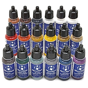 Micro-Mark Basic Color Model Paint Set - Versatile Paint Set for Models, Miniatures, Game Figures, Canvas, and Crafts