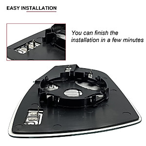 Driver Left Side Mirror Replacement for 2012-2018 Ford Focus Side Mirror Glass - Side View Heated Convex Mirror Glass with Rear Holder, Replace CM5Z-17K707-H