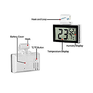 Reptile Thermometer Humidity and Temperature Sensor Gauges Reptile Digital Thermometer Digital Reptile Tank Thermometer Hygrometer with Hook Ideal for Reptile Tanks, Terrariums