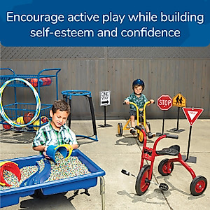 Children’s Factory ClassicRider 10” Pedal Pusher Tricycle for Kids Ages 3+, Toddler Trike for Beginner Riders, Red/ Black