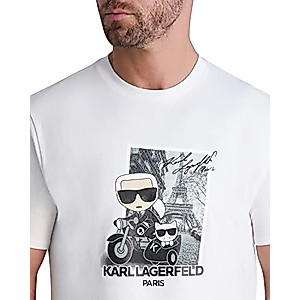 Karl Lagerfeld Paris Men's Soft Cotton Crew Neck T-Shirt, White, XX-Large