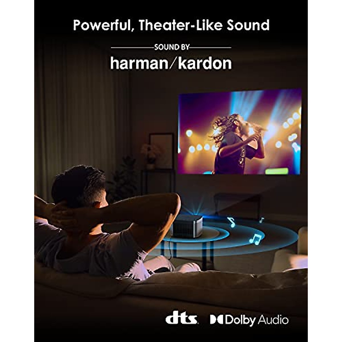 XGIMI Horizon 1080p FHD Projector 4K Supported Movie Projector, 2200 ANSI Lumens, Harman Kardon Speakers, Android TV 10.0, Auto Focus, Auto Keystone Correction, Auto Object Avoidance, WiFi Bluetooth