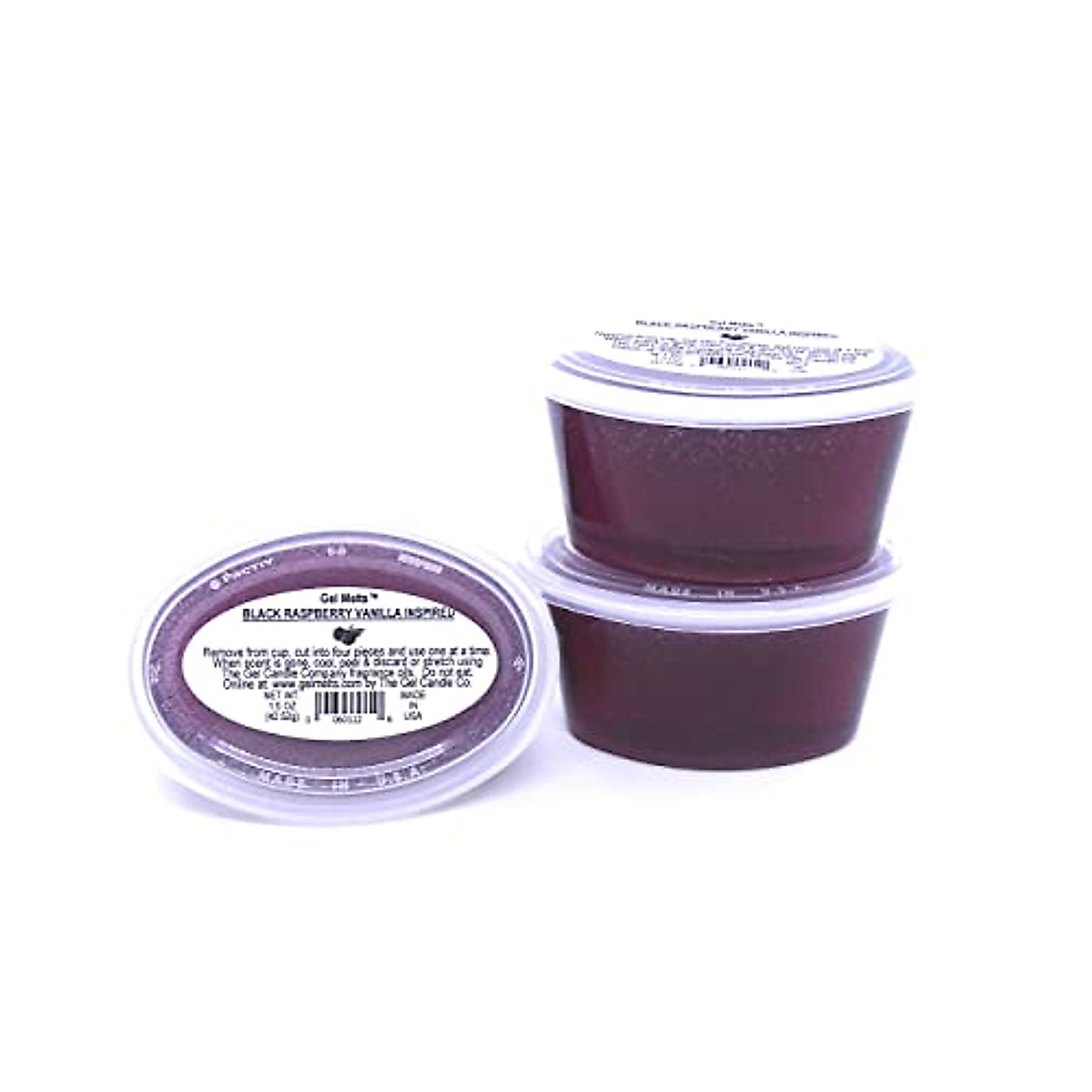 3 Pack of Sweet BLACK RASPBERRY VANILLA inspired aroma Long Lasting Gel Melts™ gel wax for Warmers and Burners PEEL, MELT, ENJOY