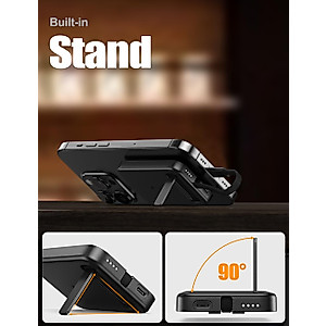 EMNT Mini Magnetic Portable Charger for iPhone,5200mAh Power Bank with Built-in Cable, Battery Pack Compatible with iPhone 14/13/12/11 Pro/Max/X/8/7/6 etc, Non-Wireless Charging