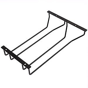 Dianoo 30.5cm Black Wine Glass Rack, Wine Glass Holder Under Shelf, Stemware Rack Under Cabinet, 2 Rows