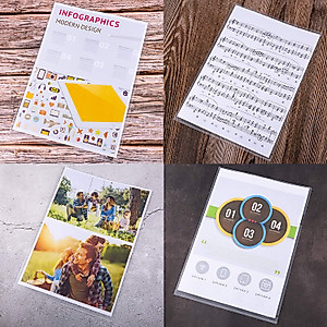 WOT I 48PCS Plastic Clear Document Folders - L-Type Folders Copy Safe Project Pockets, for A4/ Letter Size Sheets, Transparent Color